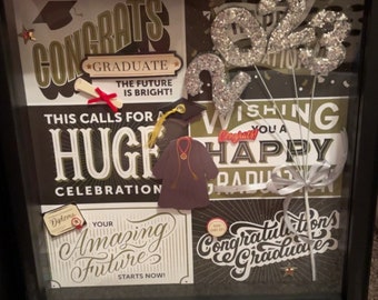 Graduation Shadow Box Custom Flower Shadowbox Gift for Valentine's Day ...