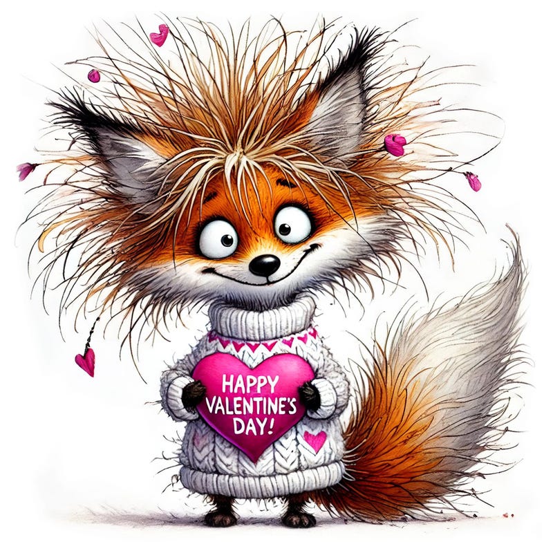 Fox Valentine Card - Etsy