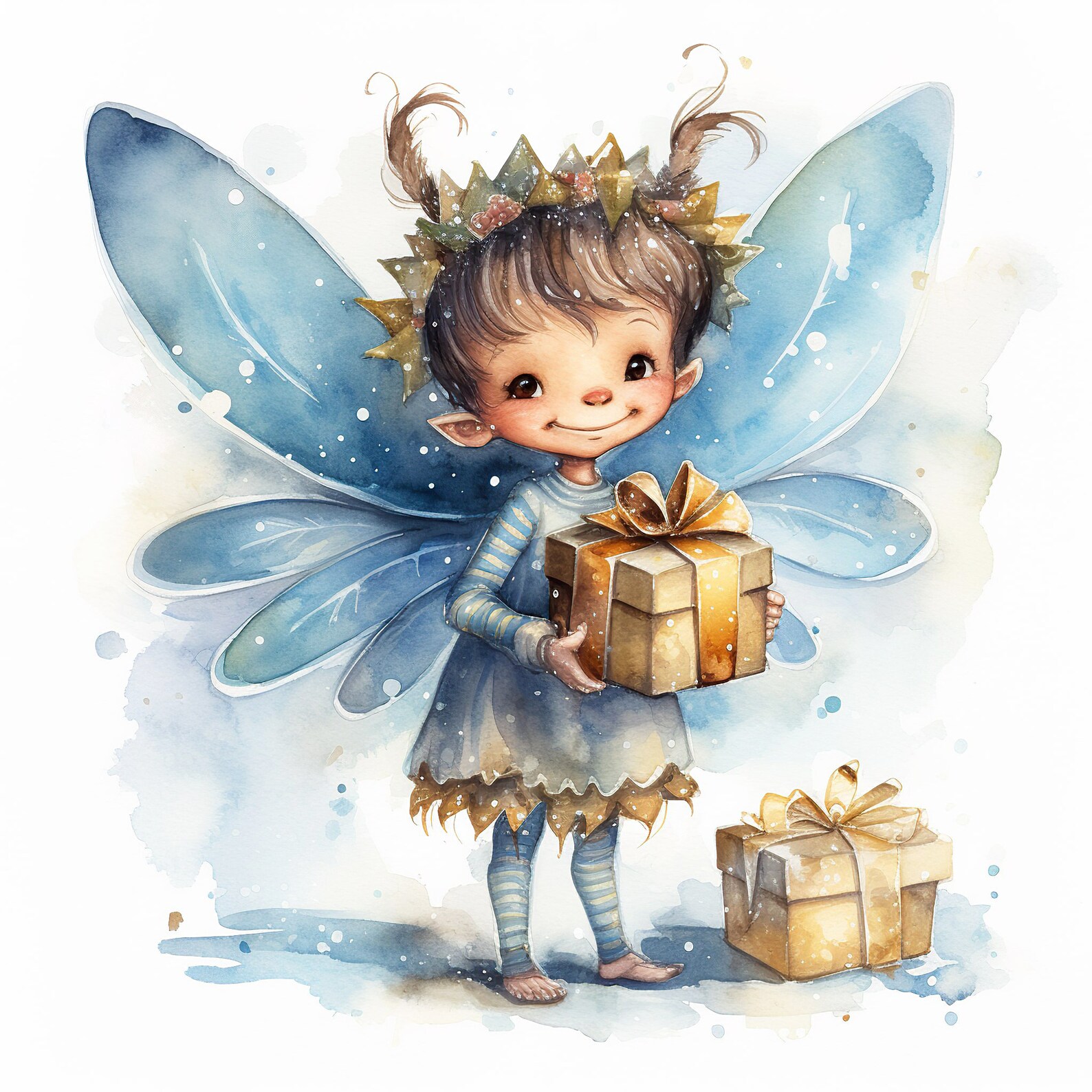 23 JPG Christmas Fairy, Watercolour Christmas Clipart, Fairy Clipart ...