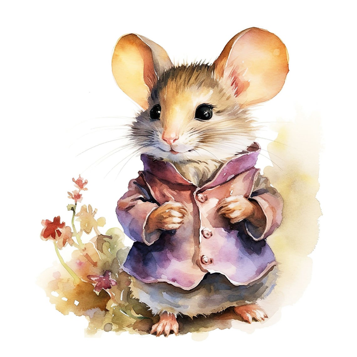 20 JPG Watercolour Mouse, Spring Clipart, Summer Clipart, Animal ...