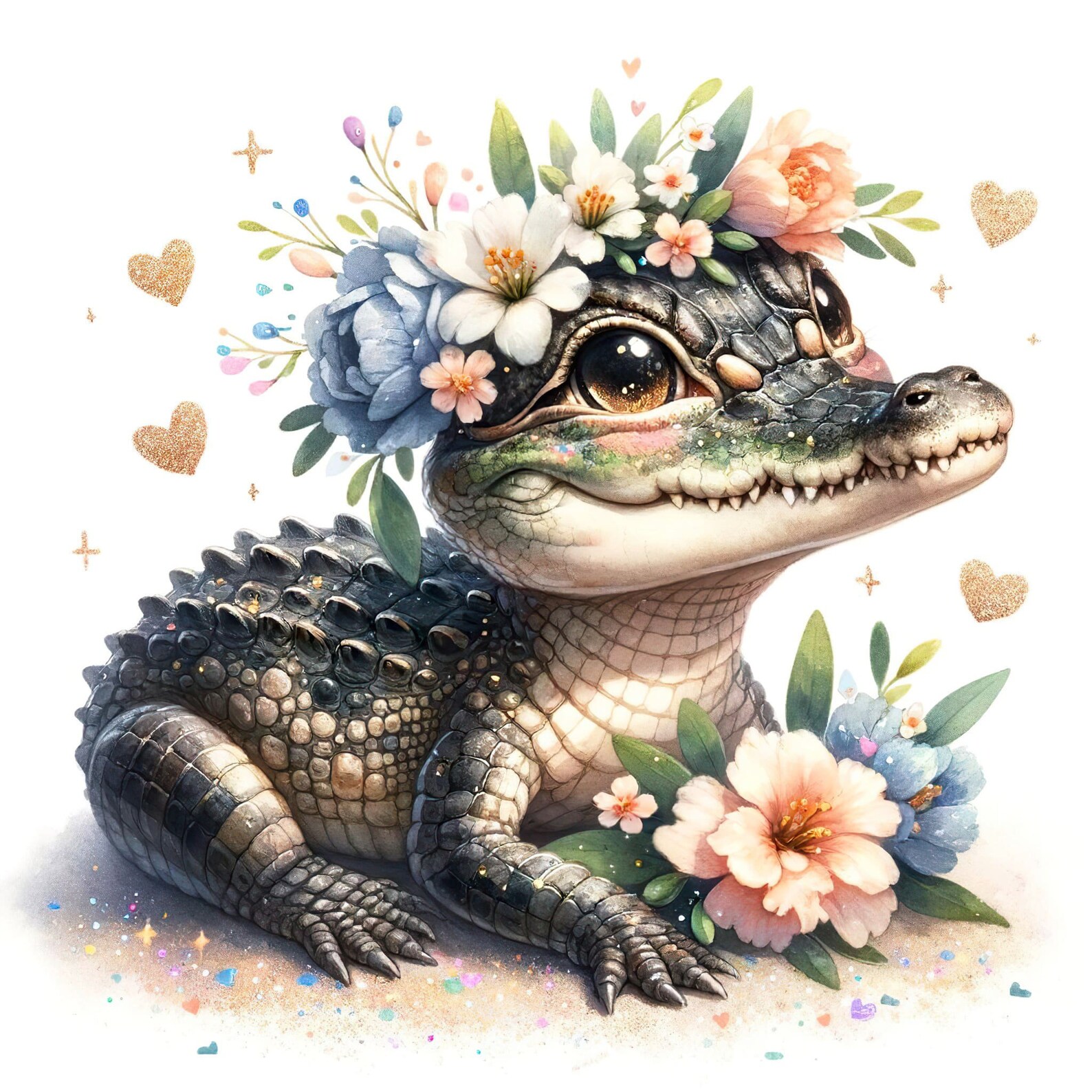 13 JPG Watercolour Crocodile, Baby Animals, Animal Clipart, Watercolor ...