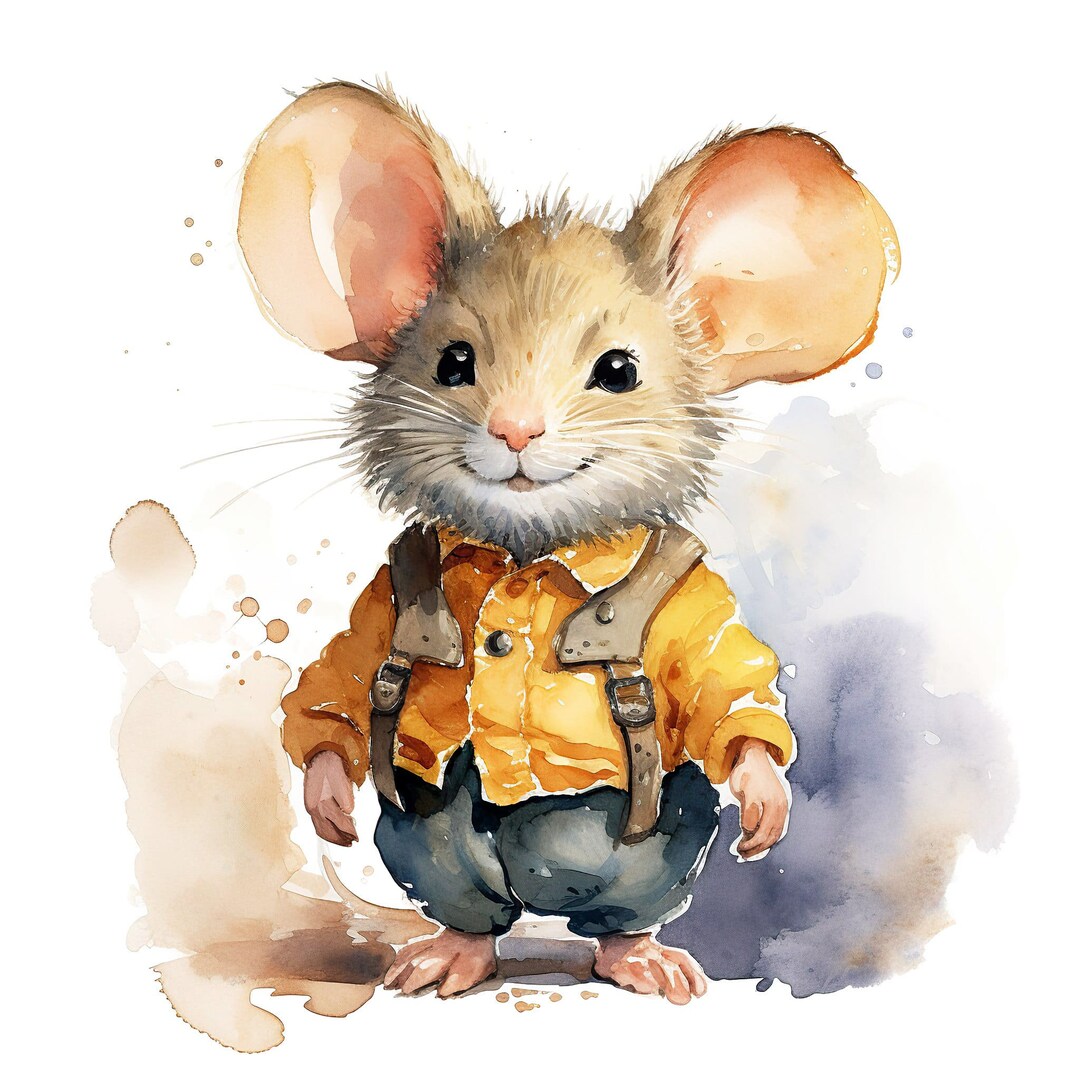 20 JPG Watercolour Mouse, Spring Clipart, Summer Clipart, Animal ...