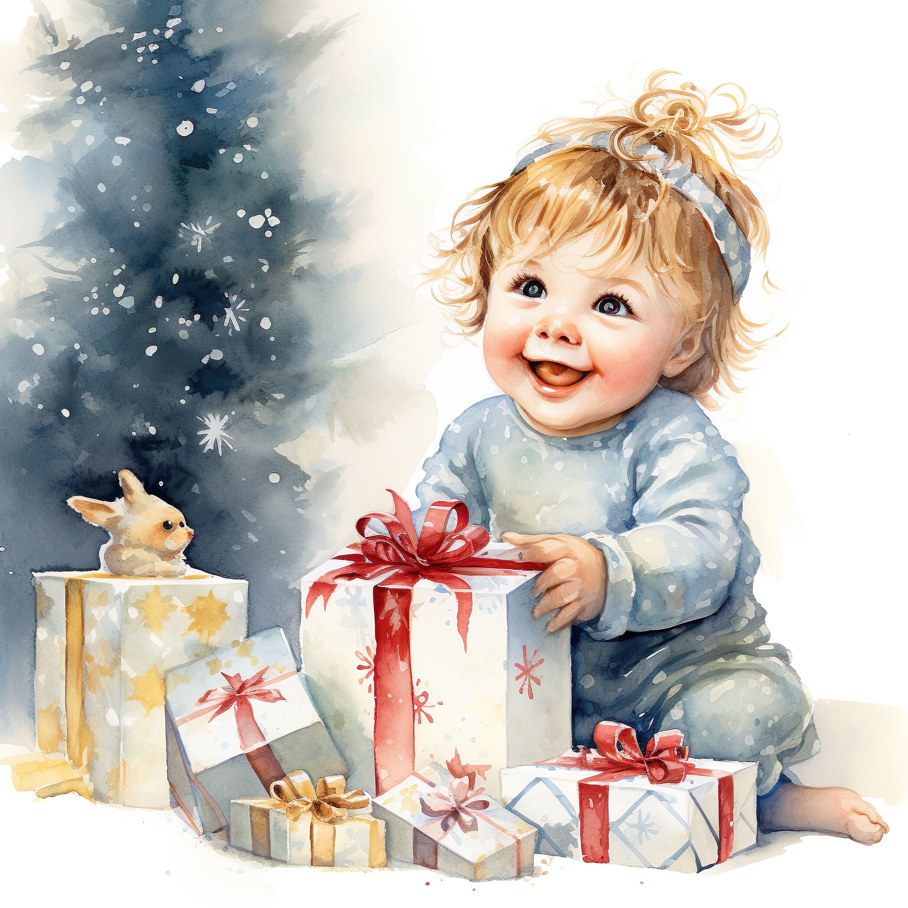 18 JPG Christmas Baby, Watercolor Baby Girl, Watercolour Christmas ...