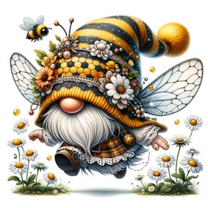 31 JPG Watercolor Honey Bee Gnome, Spring Clipart, Watercolour Clipart ...
