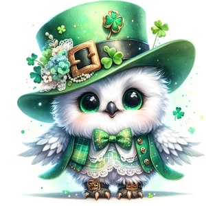 22 JPG Watercolor St. Patrick's Day Owl, Watercolor Animal, Woodland ...