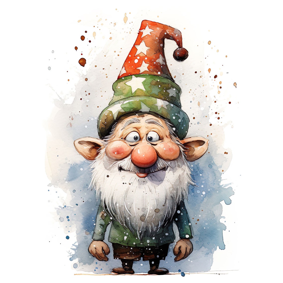 10 JPG Christmas Gnome, Gnome Clipart, Watercolour Christmas Clipart ...