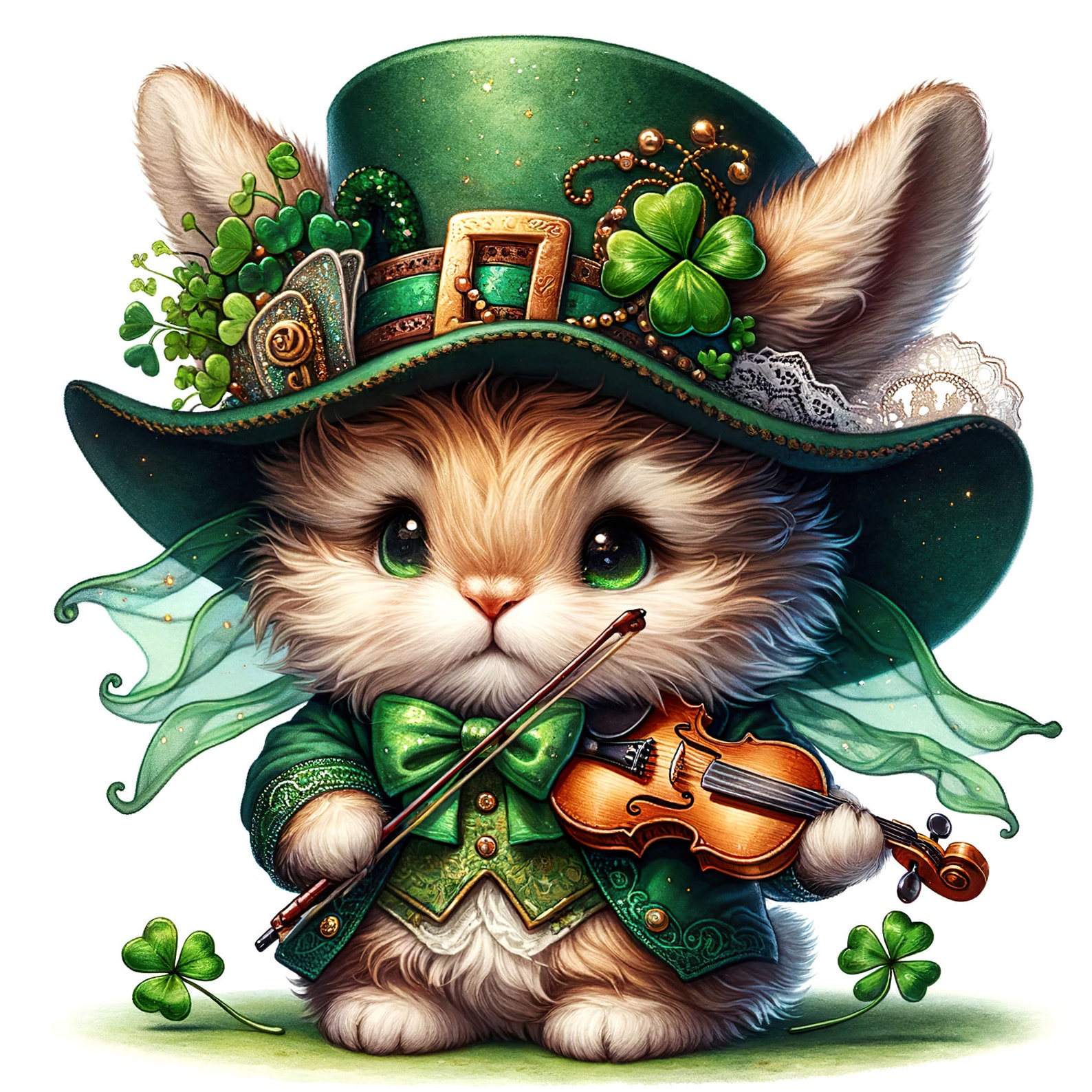27 JPG Watercolor St. Patrick's Day Bunny , Watercolor Animal, Woodland ...