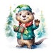 19 JPG Christmas Otter, Watercolour Christmas Clipart, Winter Clipart ...