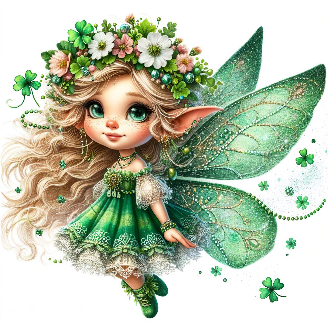 12 JPG Watercolor St. Patrick's Day Fairy Clipart, Fairy Printables ...