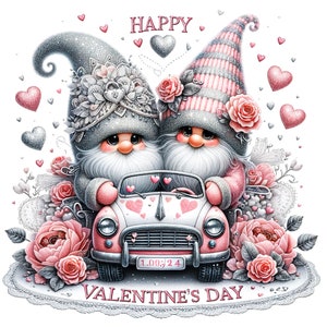 12 JPG Watercolor Valentines Gnome Clipart, Spring Clipart, Watercolour ...