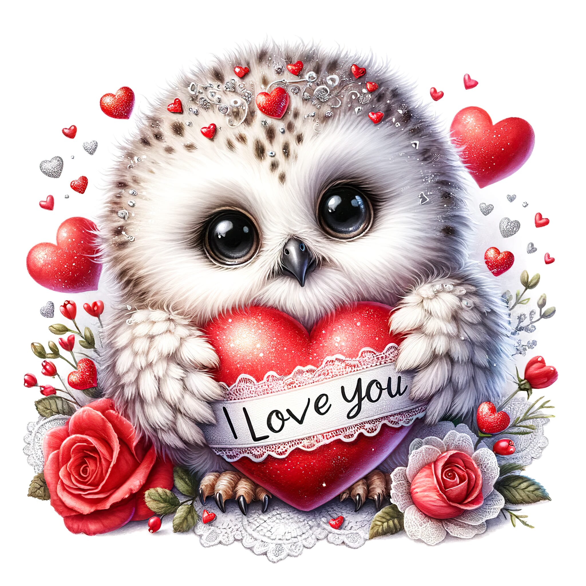 20 JPG Watercolor Animal Valentines Clipart, Cute Owl Clipart, Spring ...