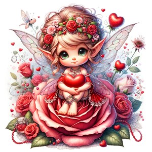 20 JPG Watercolor Valentines Fairy Clipart, Spring Clipart, Fairy ...