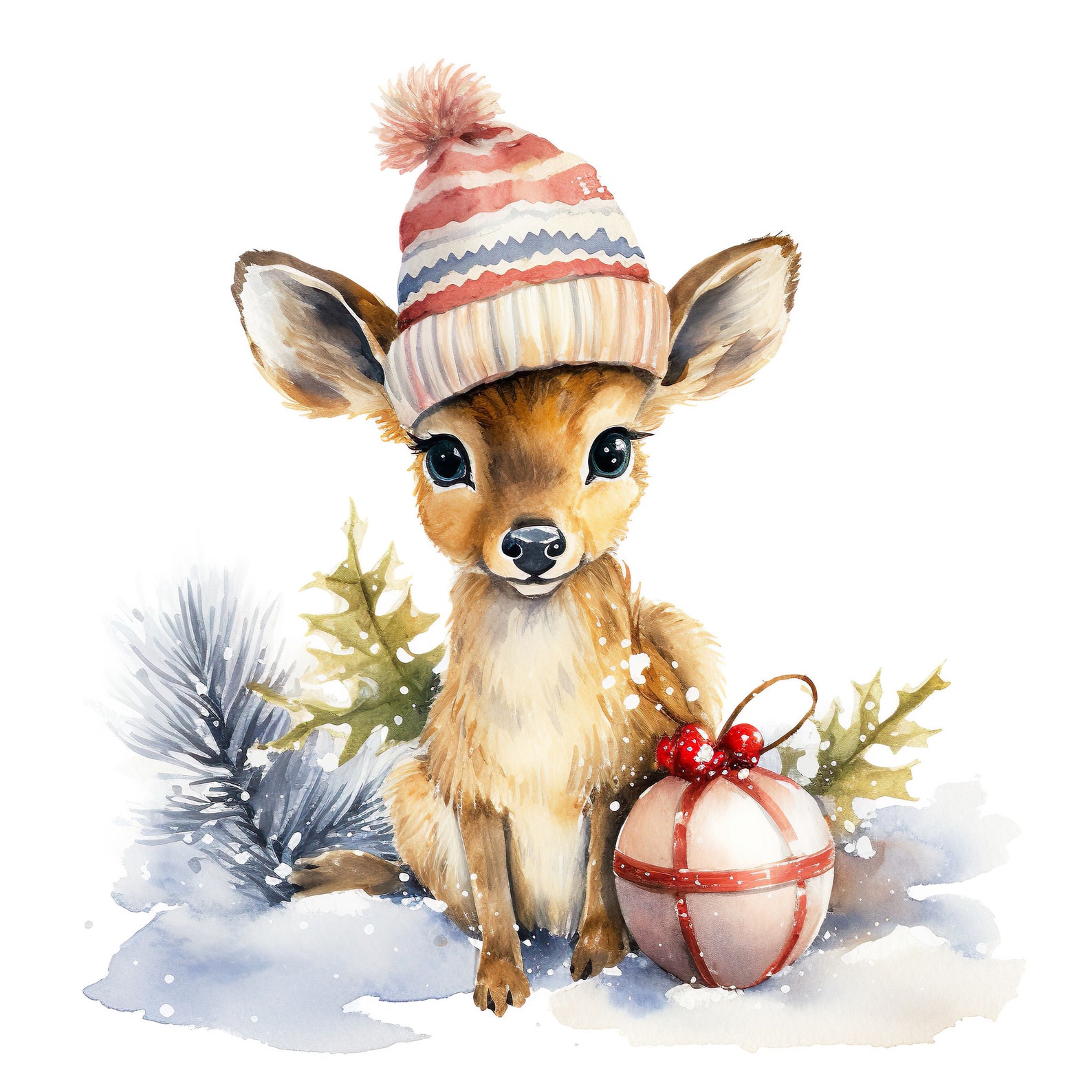 22 JPG Christmas Deer, Watercolor Animals, Watercolour Christmas ...