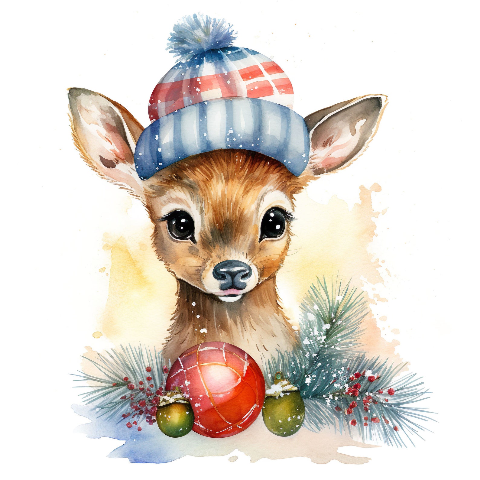 22 JPG Christmas Deer, Watercolor Animals, Watercolour Christmas ...