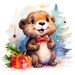 19 JPG Christmas Otter, Watercolour Christmas Clipart, Winter Clipart ...