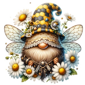 31 JPG Watercolor Honey Bee Gnome, Spring Clipart, Watercolour Clipart ...