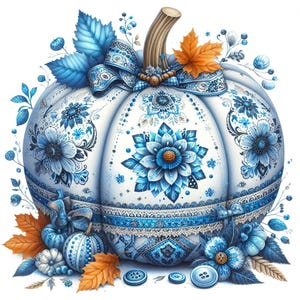 15 JPG Watercolor Pumpkin Clipart, Fall Harvest Illustration, Rustic ...