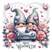 12 JPG Watercolor Valentines Gnome Clipart, Spring Clipart, Watercolour ...