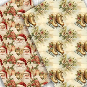 33 Seamless Pattern, Retro Christmas, Vintage Paper, Digital Papers ...