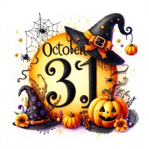 31 JPG Watercolor Halloween Quote, Halloween Clipart, Witch, Zobmy ...