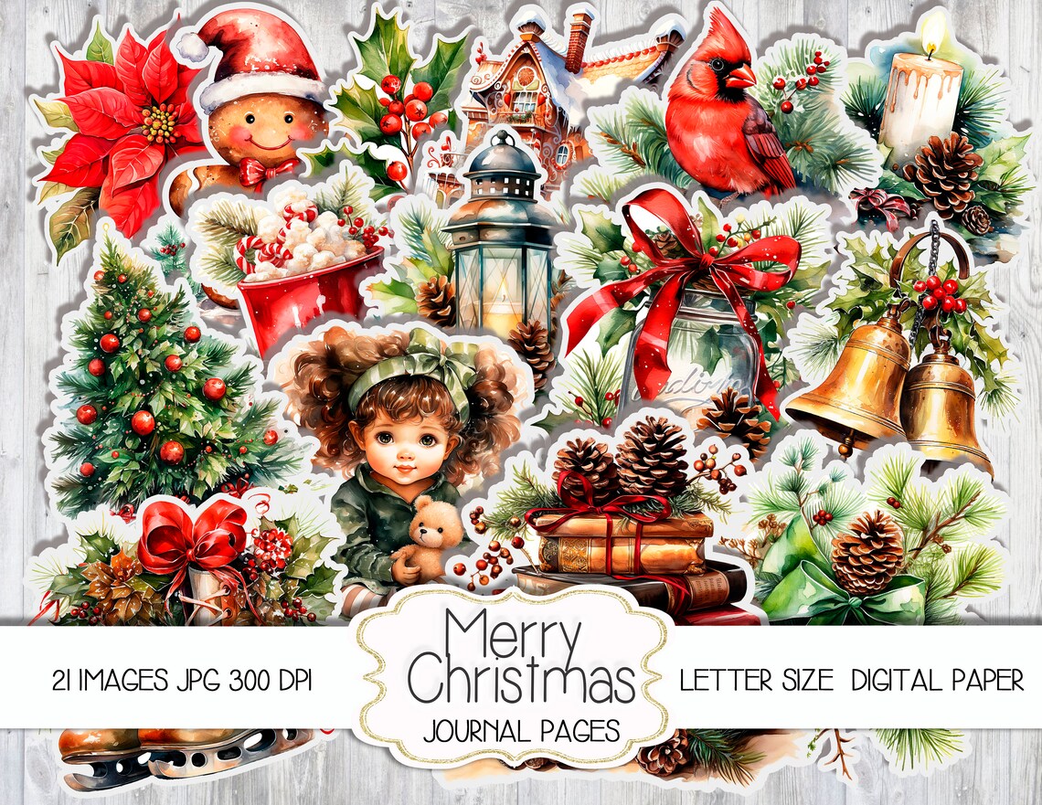 Junk Journal Digital, Junk Journal Kit, Scrapbook Paper, Digital Papers ...