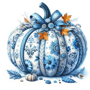 15 JPG Watercolor Pumpkin Clipart, Fall Harvest Illustration, Rustic ...