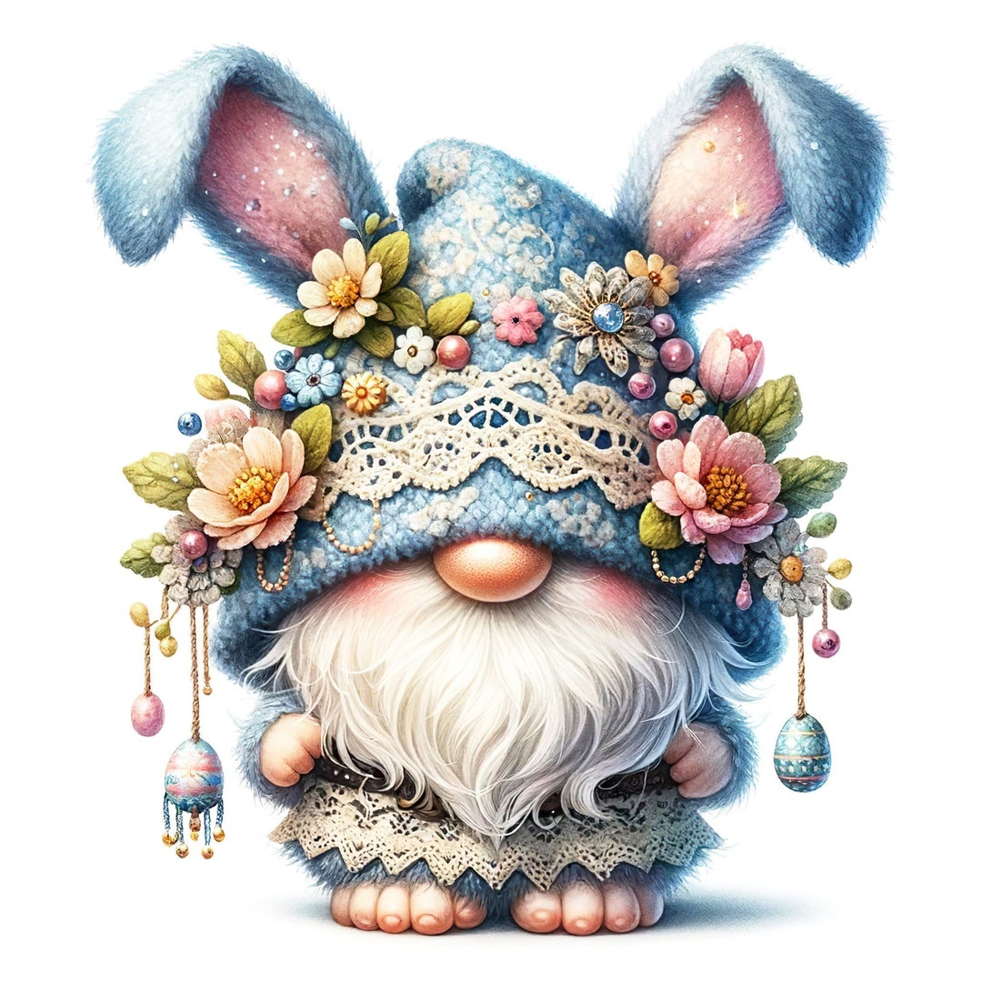 14 JPG Watercolor Easter Gnome, Easter Clipart, Easter Bunny, Easter ...