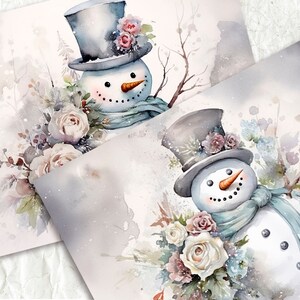 33 Junk Journal Digital, Christmas Snowman, Junk Journal Kit, Scrapbook ...