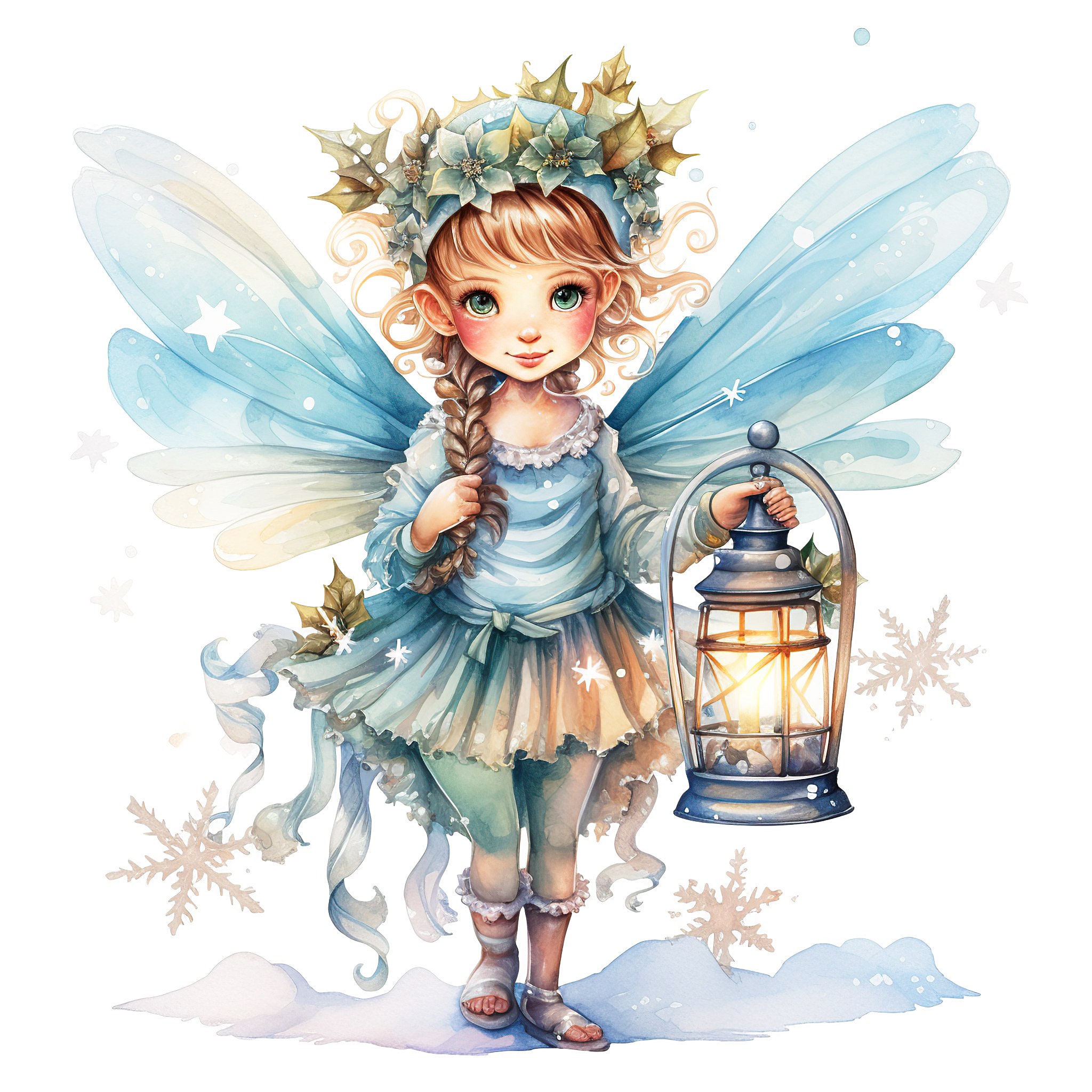 23 JPG Christmas Fairy, Watercolour Christmas Clipart, Fairy Clipart ...