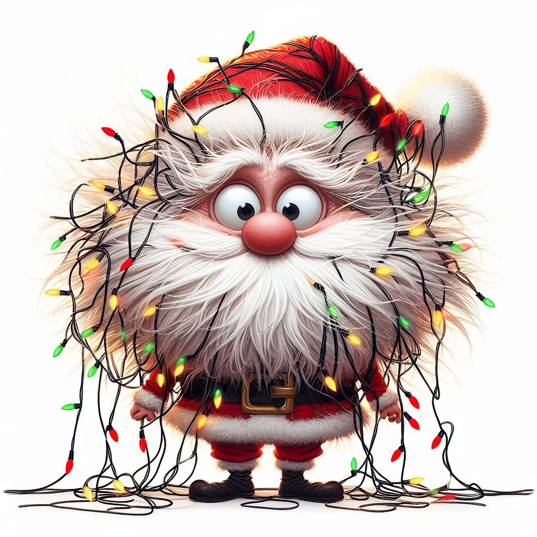 12 JPG kerst eigenzinnige kerstman, kerstman clipart, aquarel kerst ...