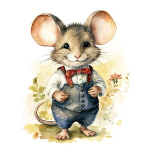 20 JPG Watercolour Mouse, Spring Clipart, Summer Clipart, Animal ...