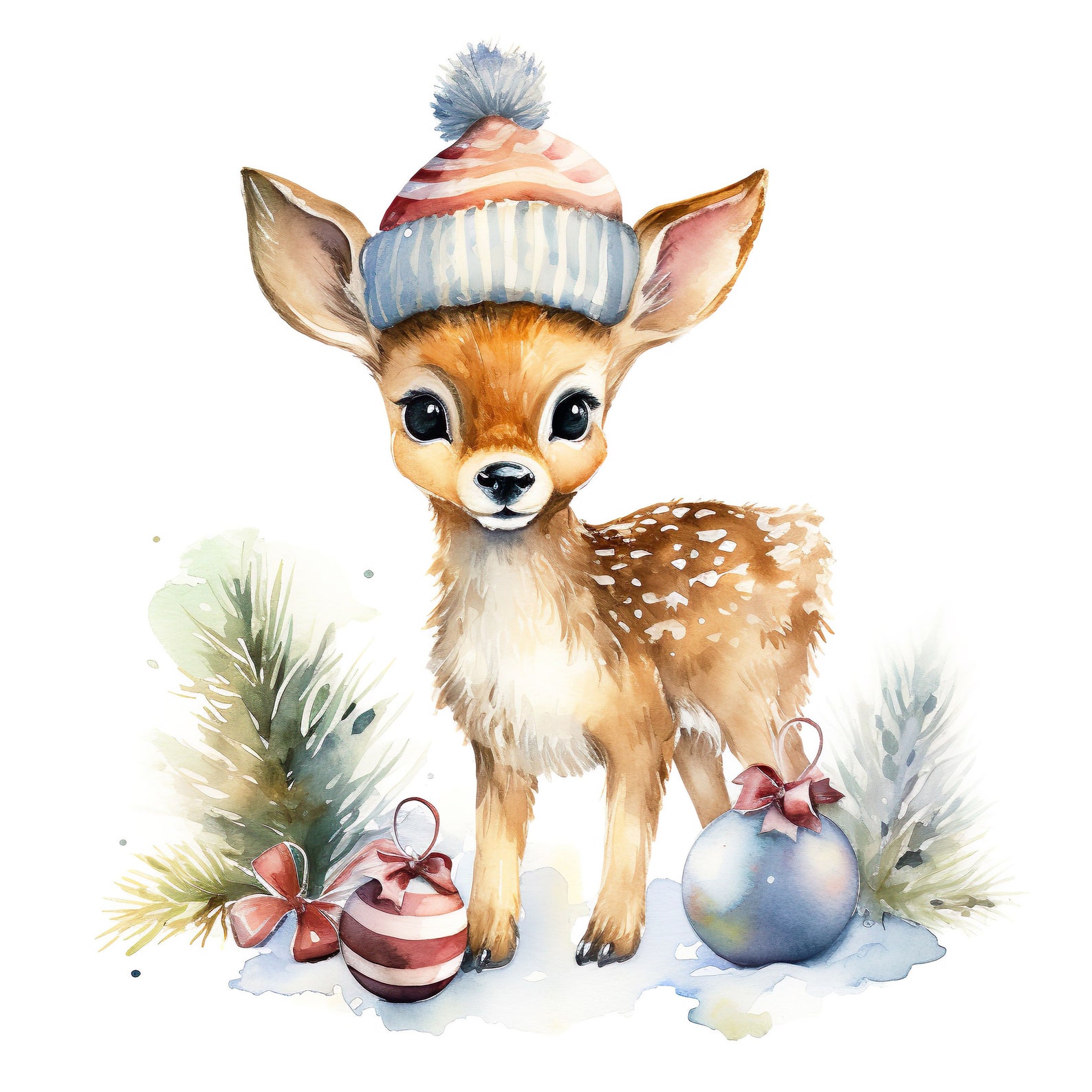 22 JPG Christmas Deer, Watercolor Animals, Watercolour Christmas ...
