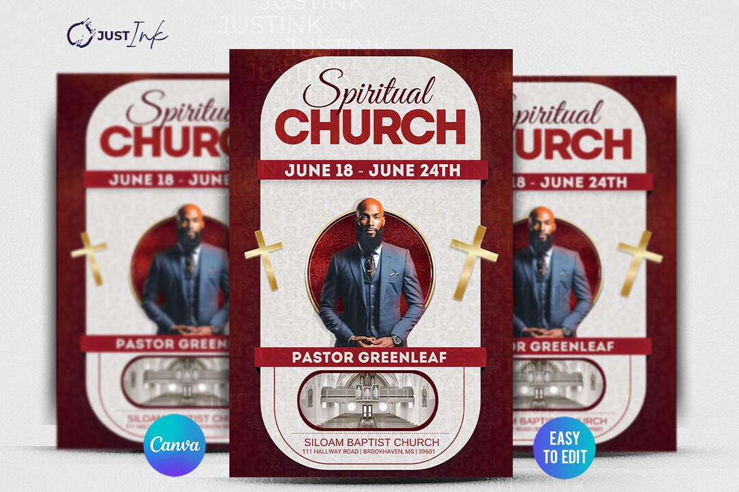 Editable Church Flyer, DIY Canva Flyer Template Design, Revival Church ...