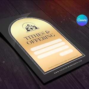 Editable Tithes and Offering Card, DIY Canva Flyer Template Design ...