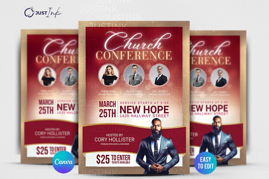 Editable Church Flyer, DIY Canva Flyer Template Design, Revival Church ...