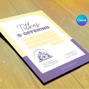 Editable Tithes and Offering Card, DIY Canva Flyer Template Design ...