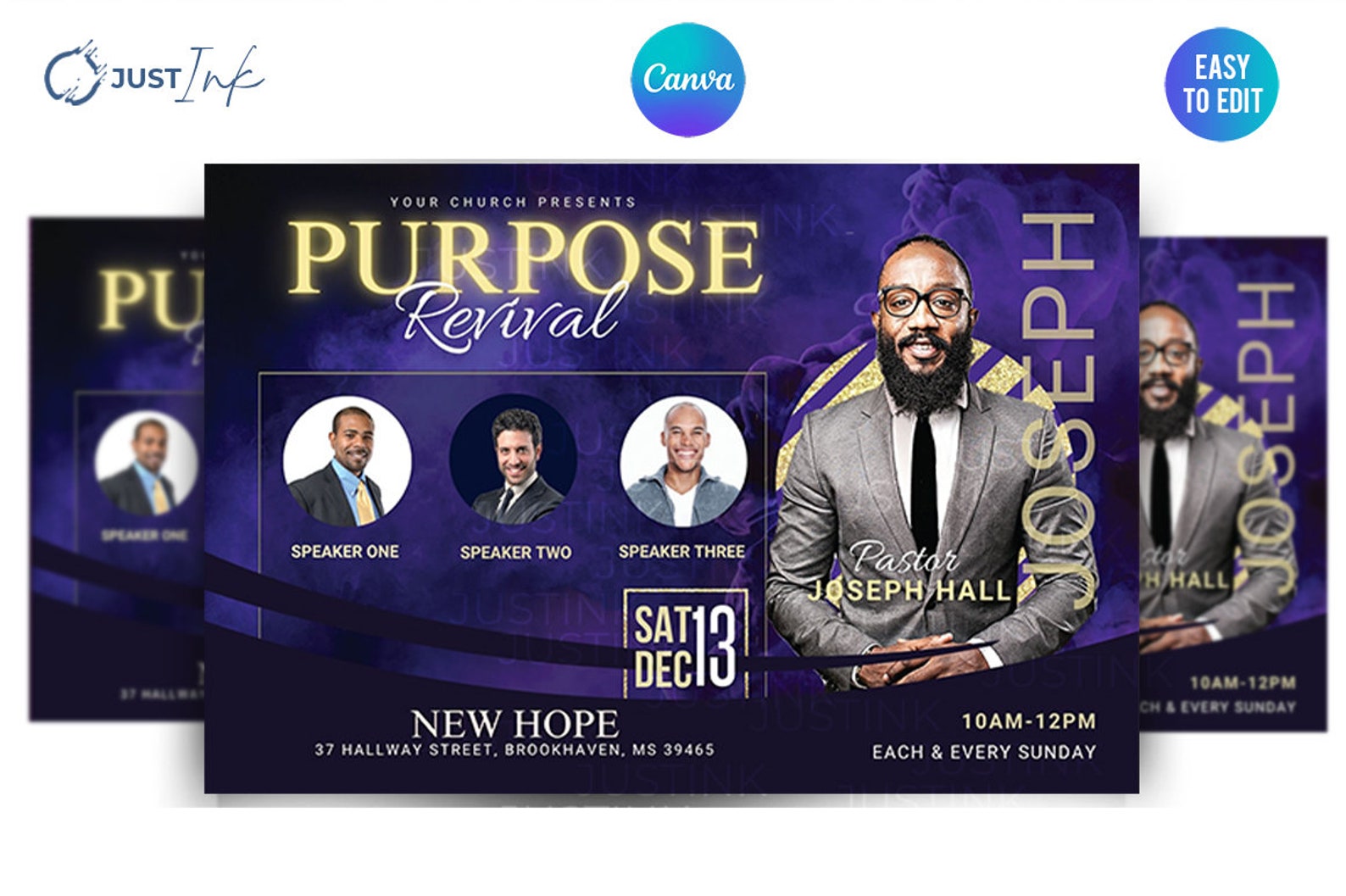 Editable Church Flyer, DIY Canva Flyer Template Design, Revival Church ...
