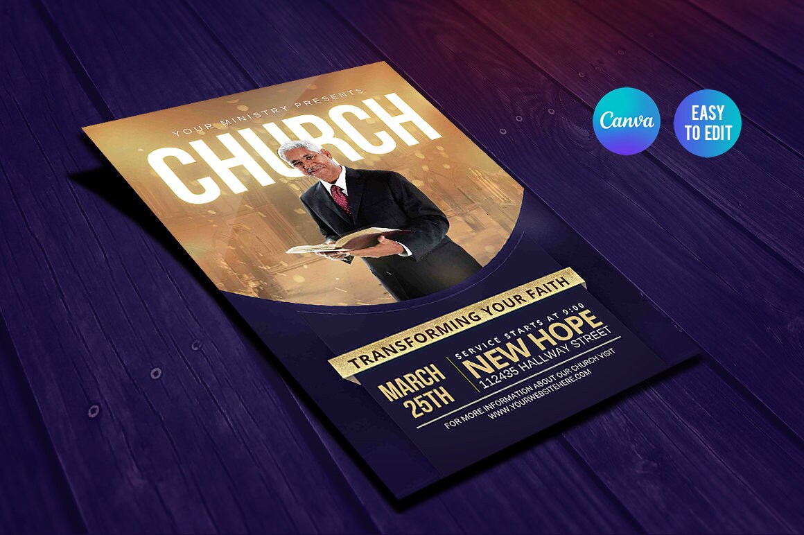 Editable Church Flyer, DIY Canva Flyer Template Design, Revival Church ...