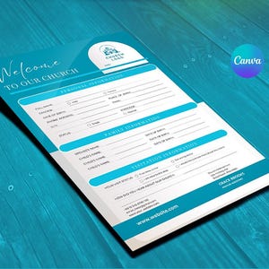 Church Welcome Form Template | DIY Canva Design for Welcome Form, New ...