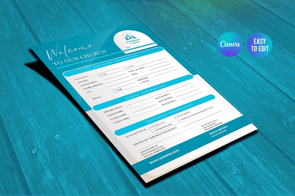 Church Welcome Form Template | DIY Canva Design for Welcome Form, New ...