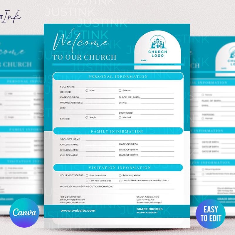 Church Welcome Card - Etsy