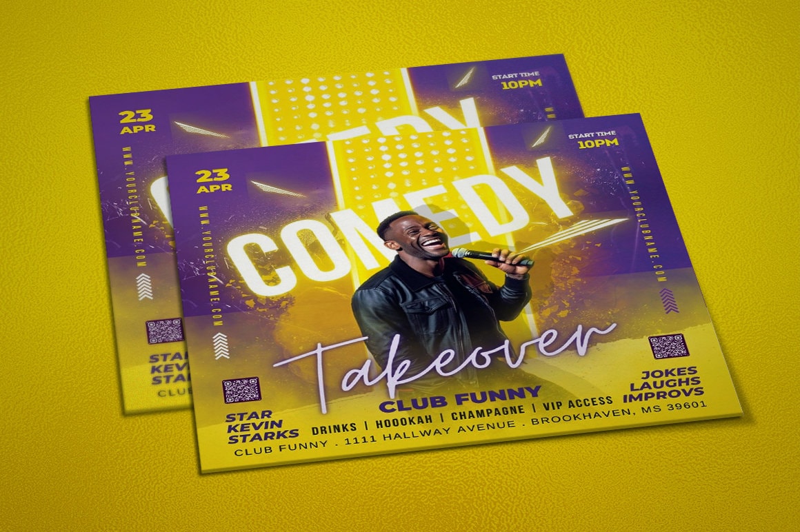 Comedy Show DIY Canva Flyer | Premium DIY Canva Flyer Template Design ...