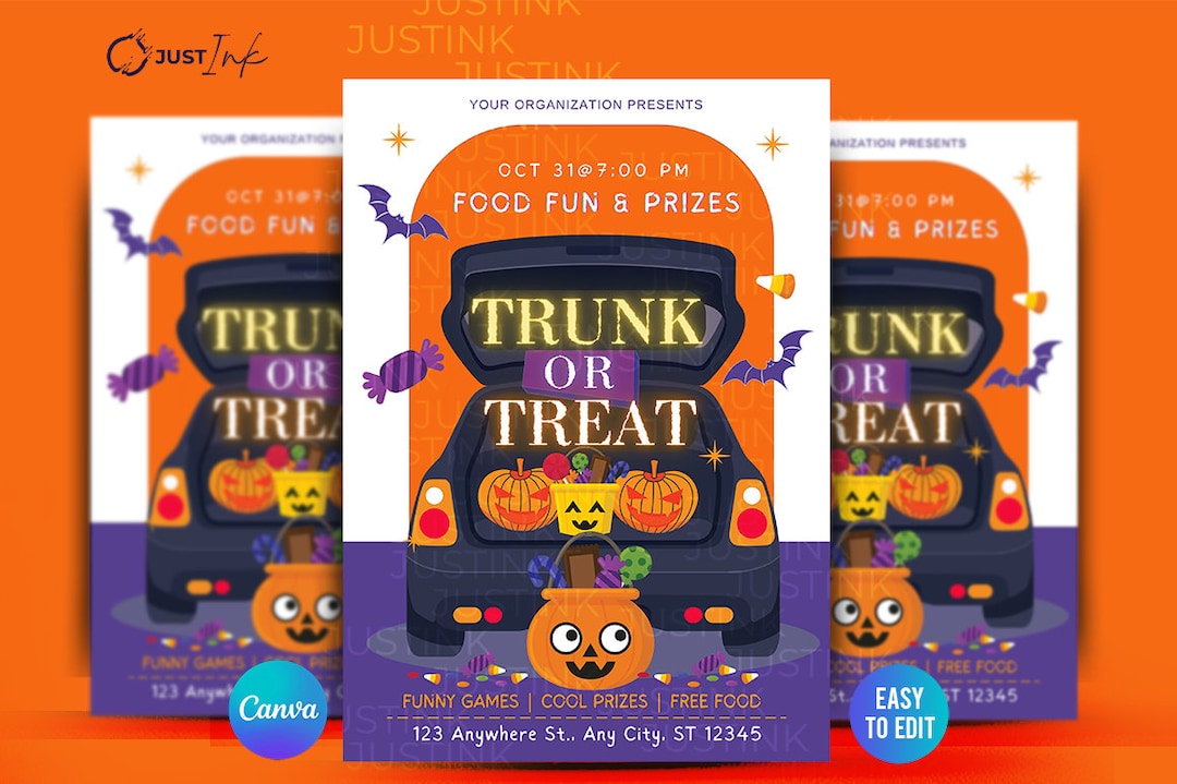 Trunk or Treat DIY Canva Flyer | Premium DIY Canva Flyer Template ...