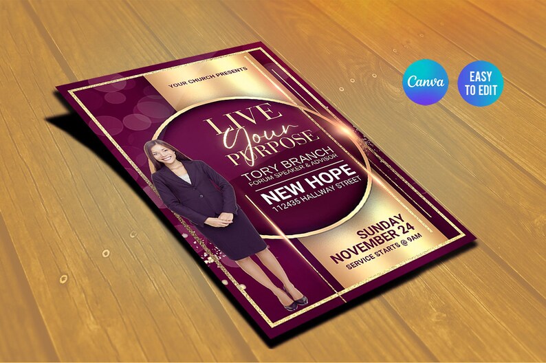 Editable Church Flyer, DIY Canva Flyer Template Design, Revival Church ...
