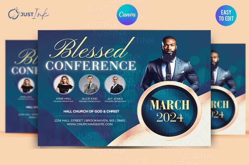 Editable Church Flyer, DIY Canva Flyer Template Design, Revival Church ...