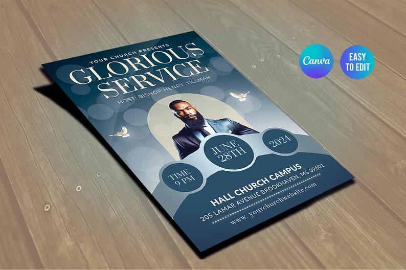 Editable Church Flyer, DIY Canva Flyer Template Design, Revival Church ...