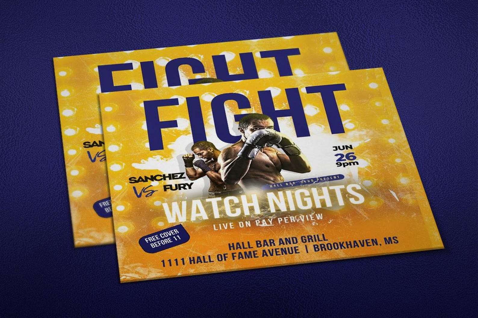 Fight Night Boxing Flyer Template | Premium DIY Canva Design for MMA ...