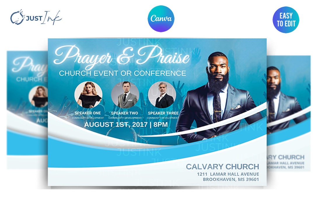 Editable Church Flyer, DIY Canva Flyer Template Design, Revival Church ...