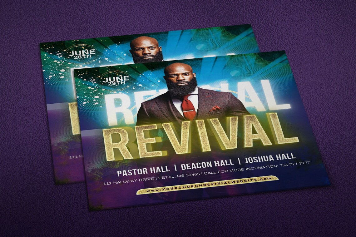Editable Church Flyer, DIY Canva Flyer Template Design, Revival Church ...