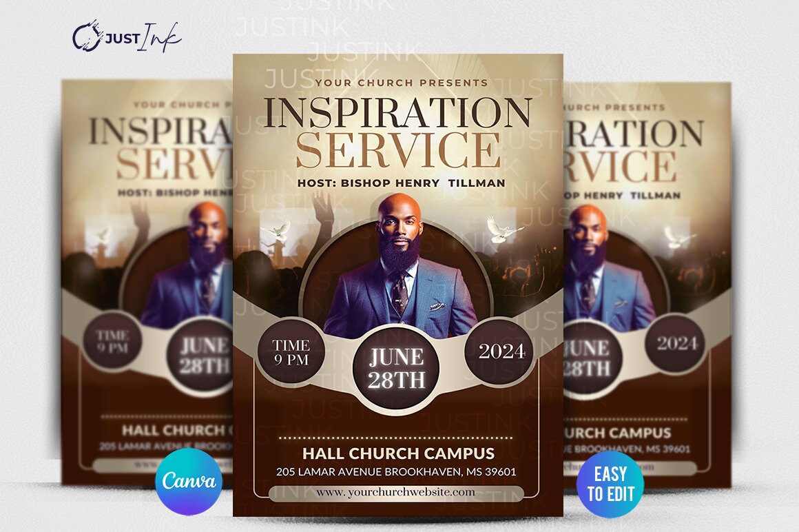 Editable Church Flyer, DIY Canva Flyer Template Design, Revival Church ...
